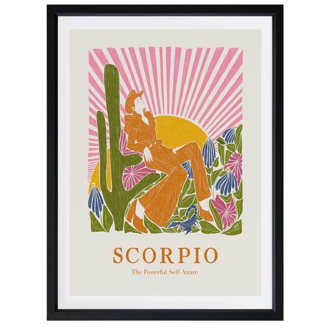 Scorpio Star sign A2 Print – Three Balls Red